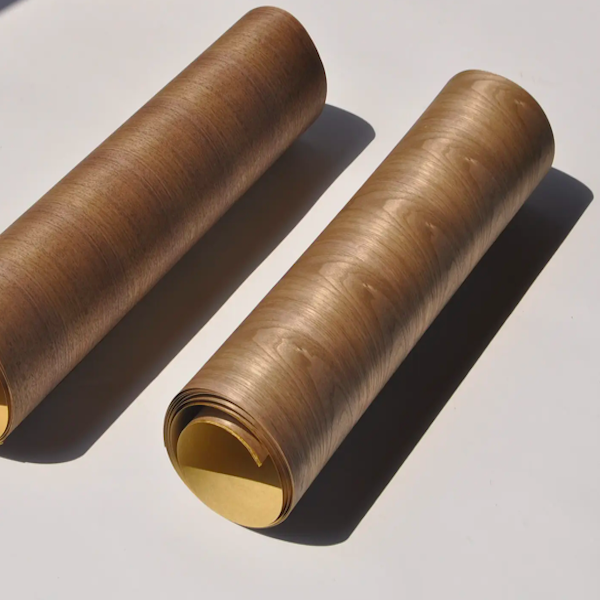 Craft Paper Backed Veneer FSC Natural Walnut Sheets For Cosmetic Packaging