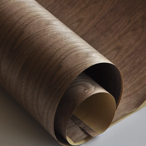Craft Paper Backed Veneer FSC Natural Walnut Sheets For Cosmetic Packaging