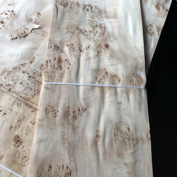 Waterproof Natural Mappa Burl Veneer , Plywood Burl Wood Panels Facings